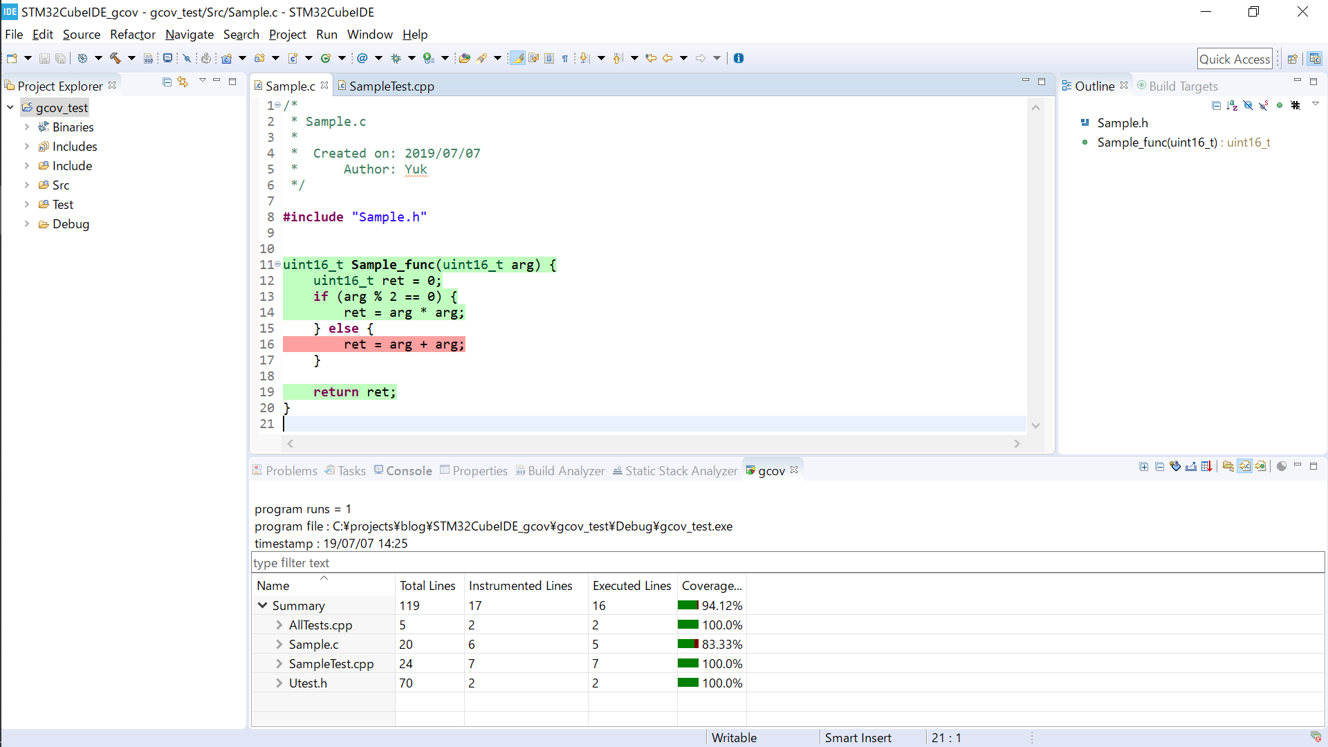【Eclipse+gcov】C/C++のコードカバレッジを計測する方法を丁寧に解説 – ゆっきぶろぐ